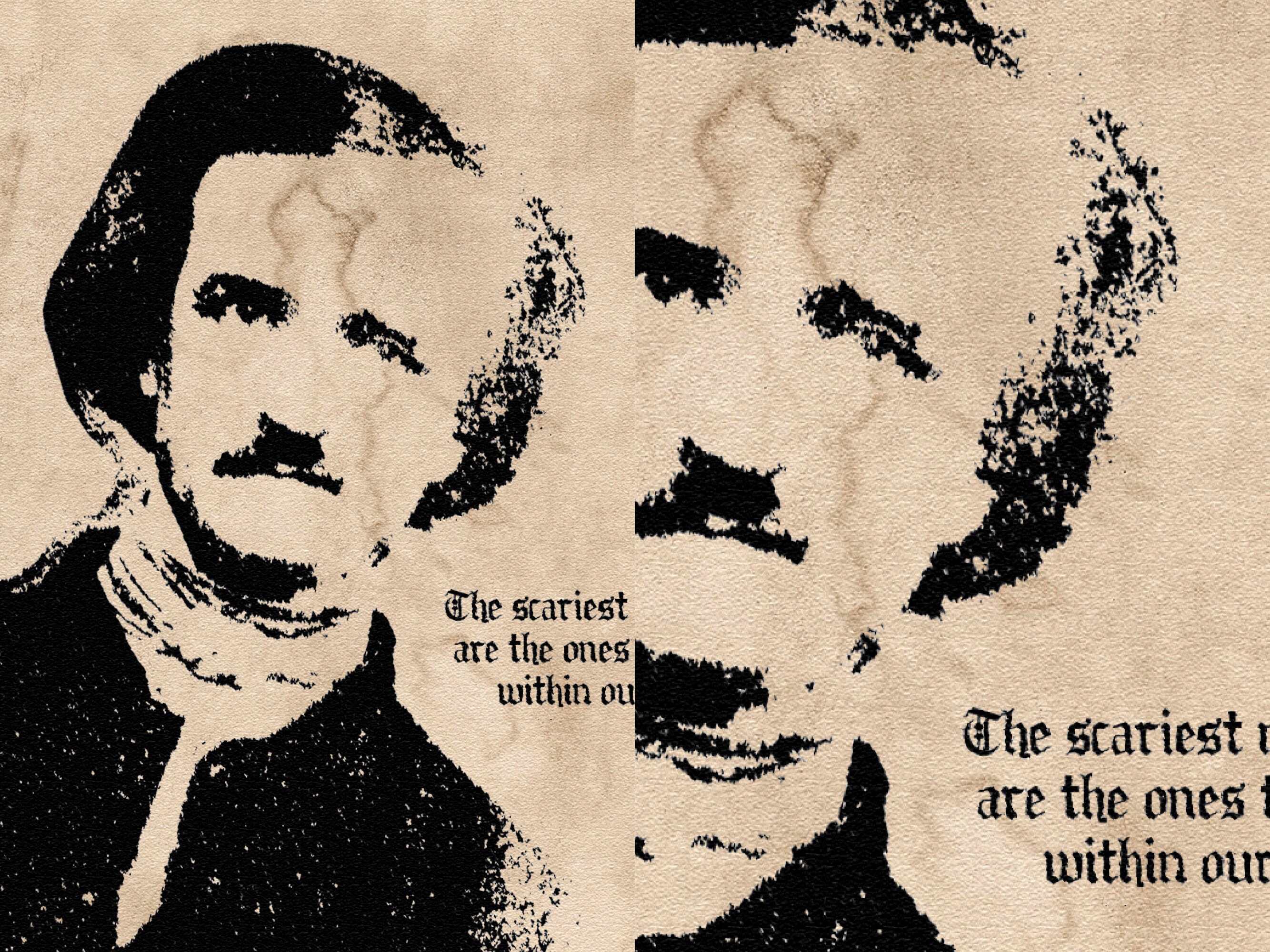 Edgar Allan Poe Poster Printable Vintage Art Dark Aesthetic Punk Gothic Grunge Wall Art Digital