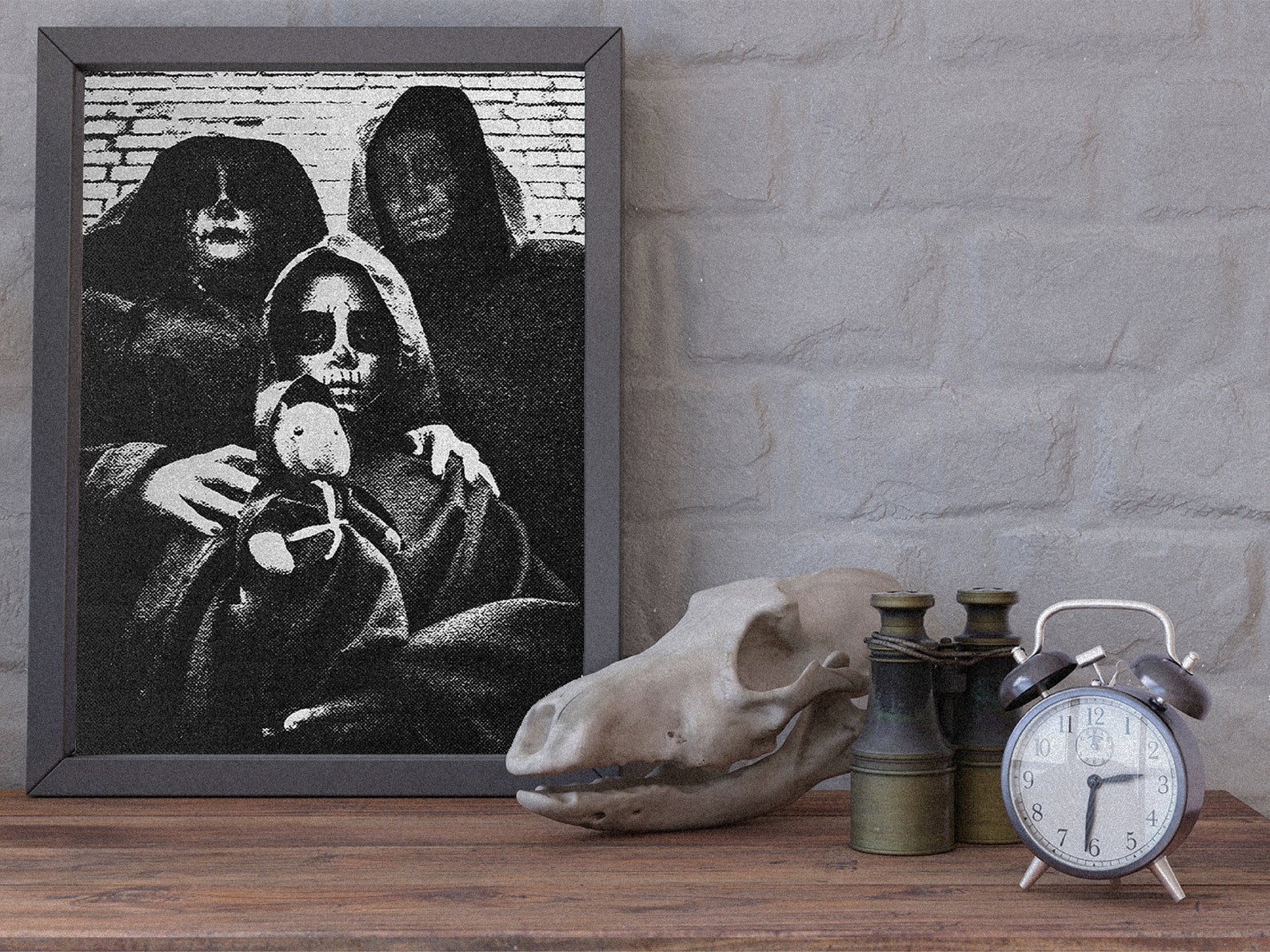 Printable Halloween Wall Art Gothic Skull Face Paint Decor Black Metal ...