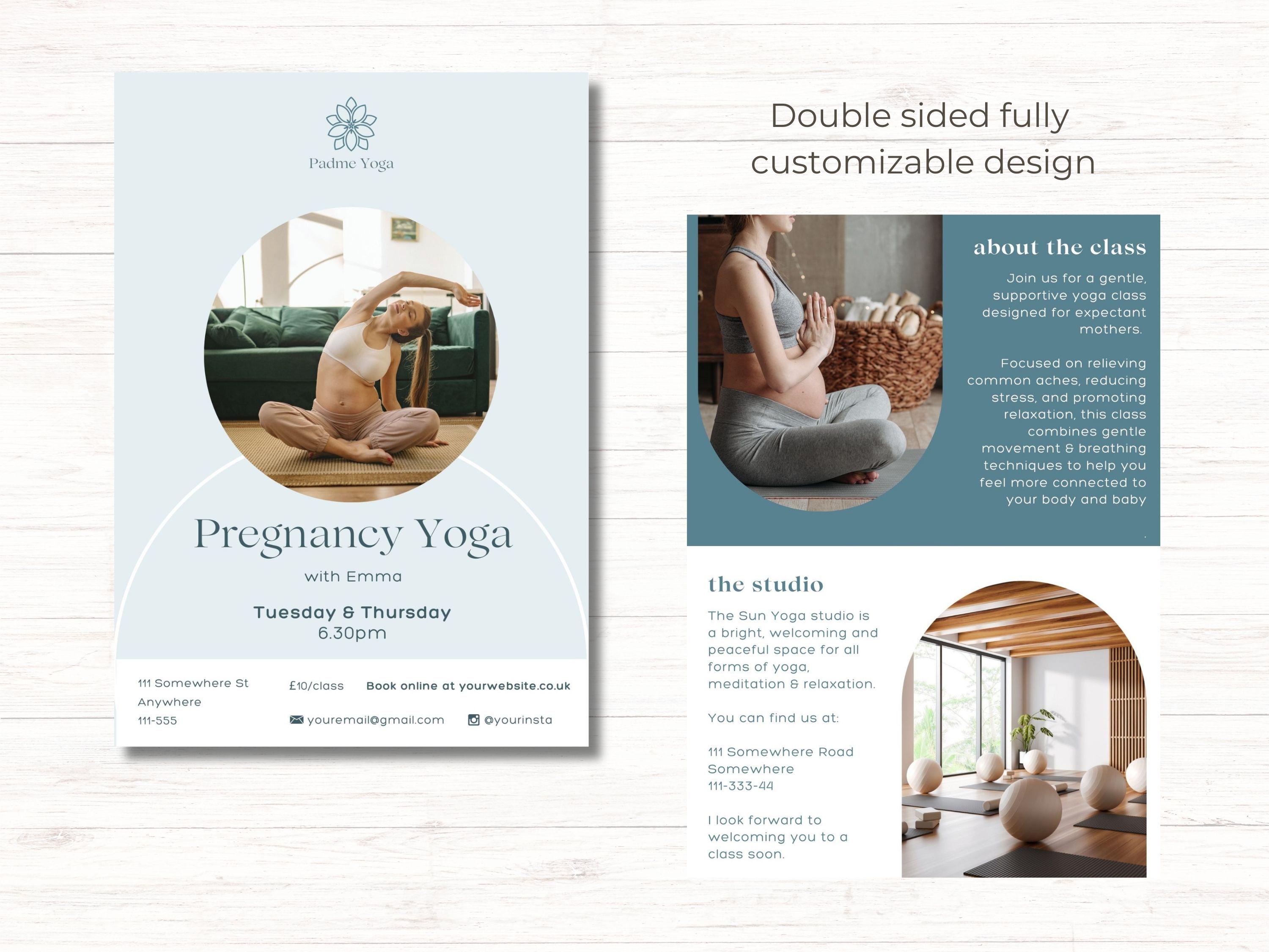 Pregnancy Yoga Flyer Template | Editable Pregnancy Yoga Flyer Template ...
