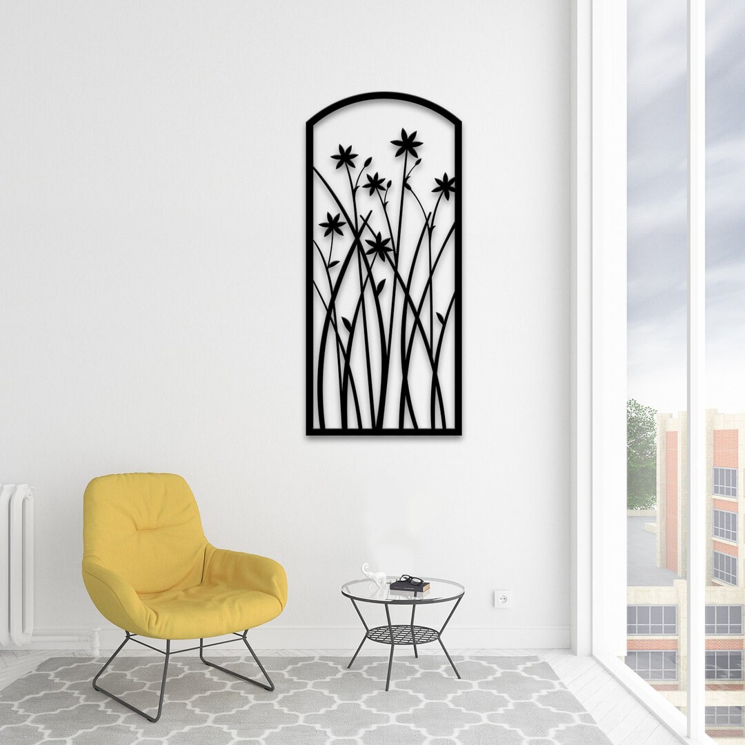 Rustic Flowers in Window Metal Wall Art: Handmade Home Decor - Etsy