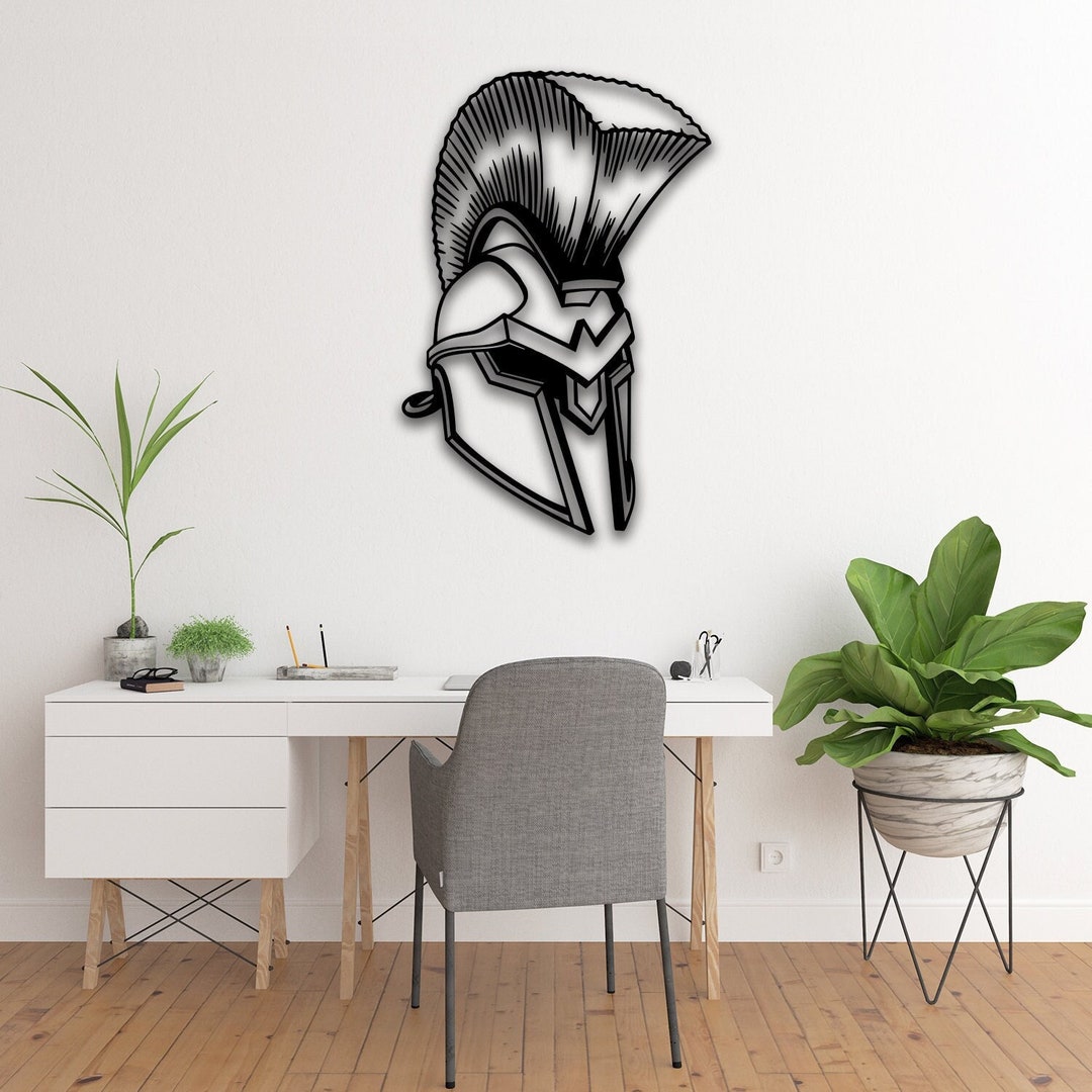 Armor Metal Wall Art - Knight Helmet Decor - Medieval Home Decor - Iron ...