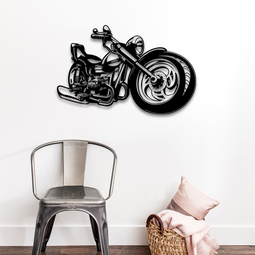 Motorcycle Metal Wall Decor - Etsy
