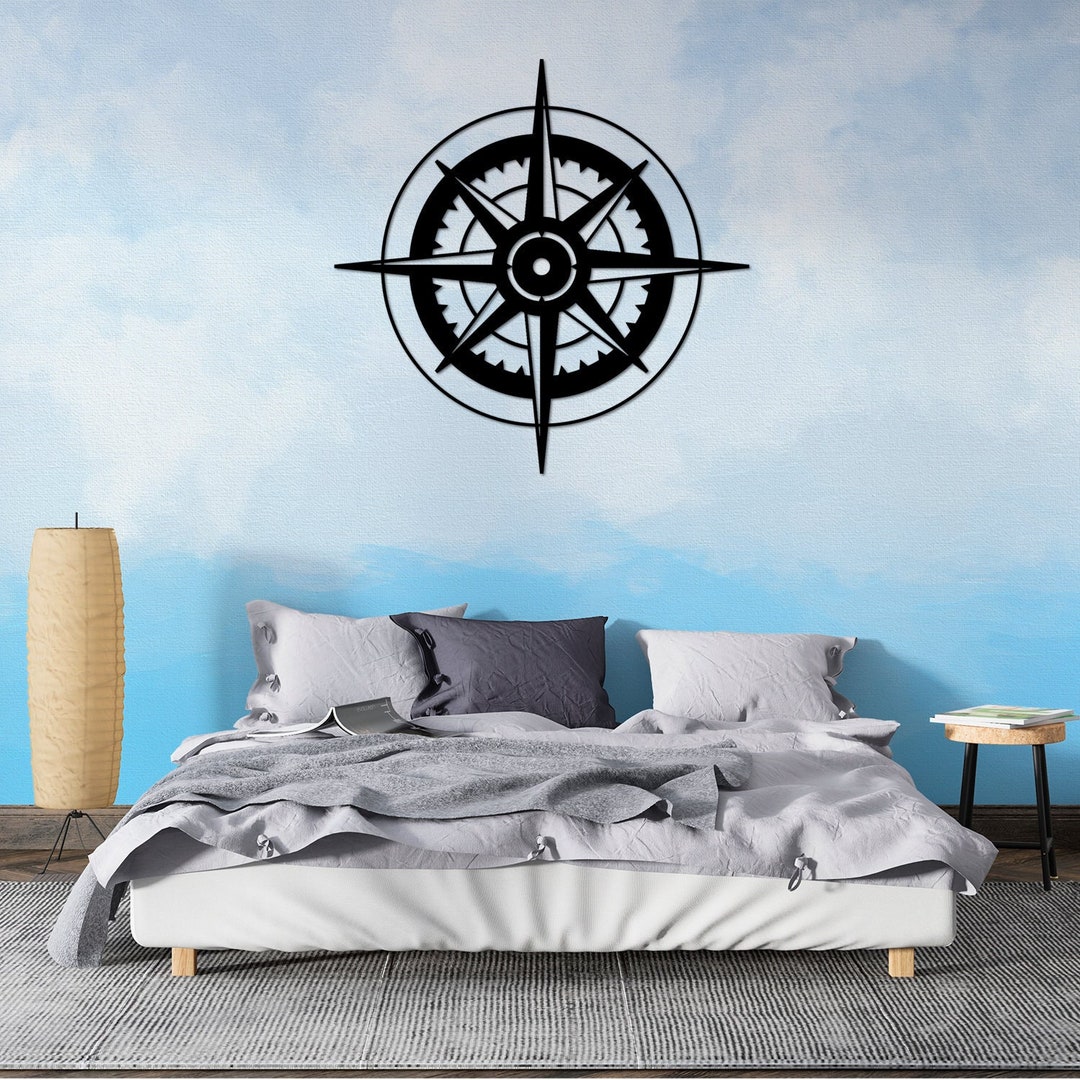 Rustic Metal Compass Wall Art: Farmhouse Arrow Decor - Etsy