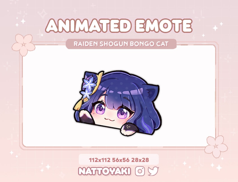 Raiden Shogun Twitch Animated Emote | Cute Genshin Impact Emotes for ...