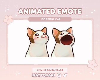 Animated Pop Cat Emote Cute Chibi Cat Kawaii Neko, Kitty Gaming Twitch ...
