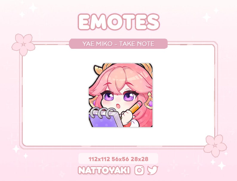 Genshin Impact Yae Miko Take Note Emote Discord/twitch - Etsy