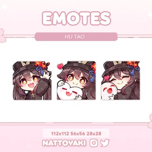 Genshin Impact Hu Tao Emotes SET Discord/twitch - Etsy