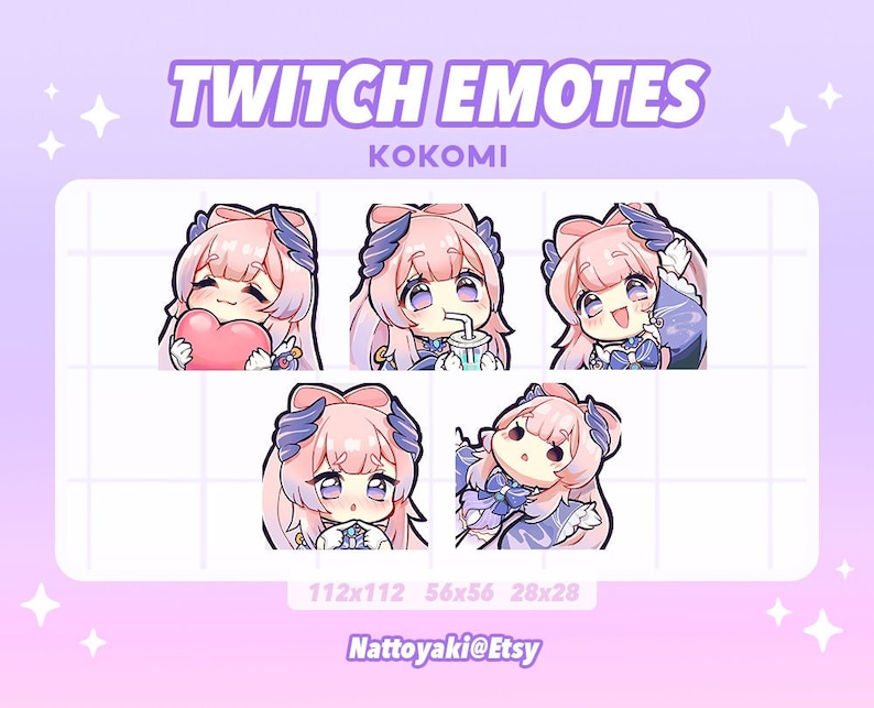 Genshin Impact Kokomi Emotes SET Discord/twitch - Etsy