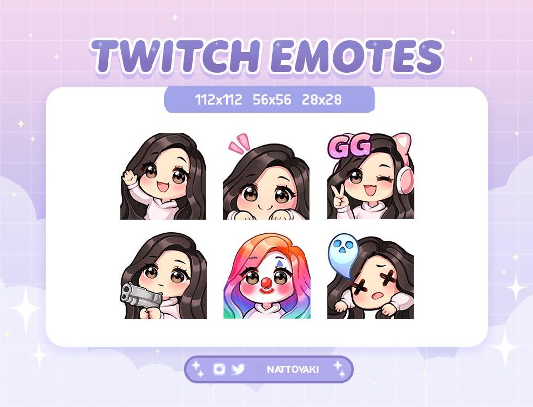 Black Hair / Light Skin Twitch Emotes Set 3 Twitch Discord Streamer ...