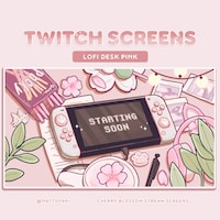 ANIMATED Pink Sparkle Twitch Stream Screens - Starting Soon - Be Right ...