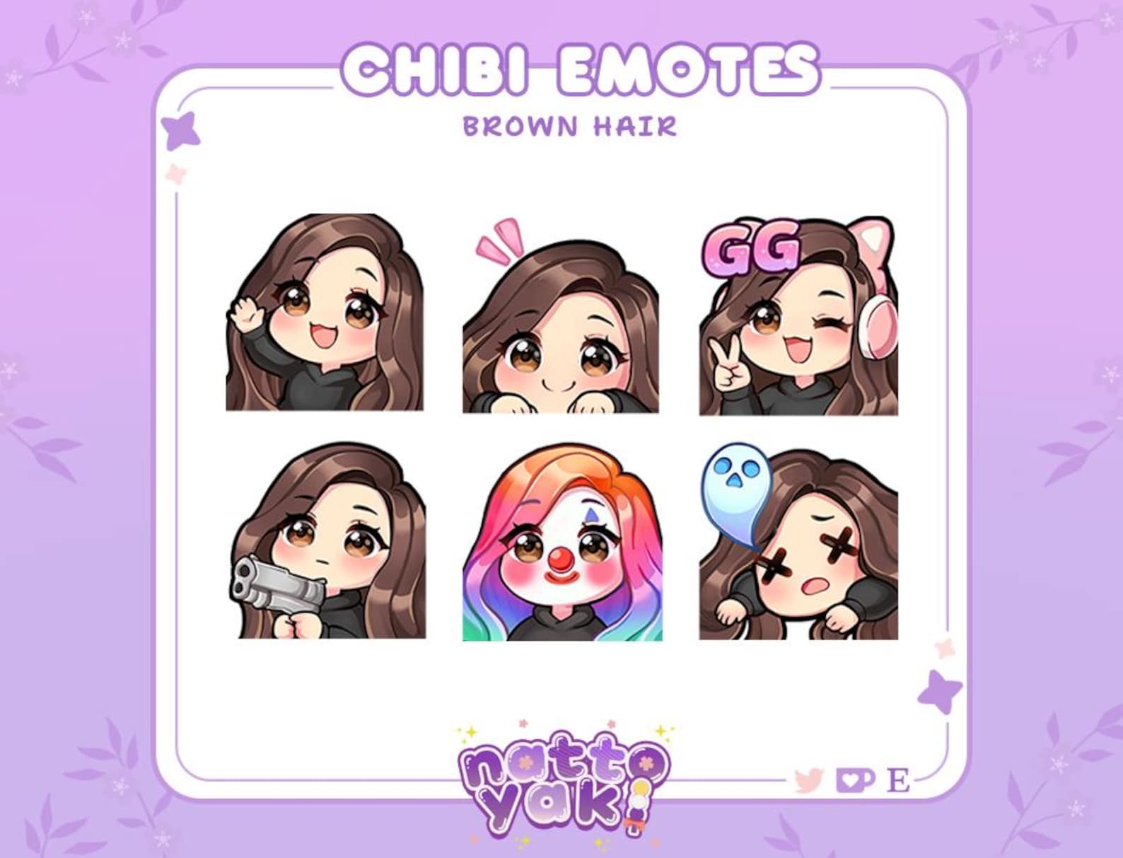 Chibi Girl Twitch Emote Pack (set 3) | Cute Stream Emotes for Youtube ...