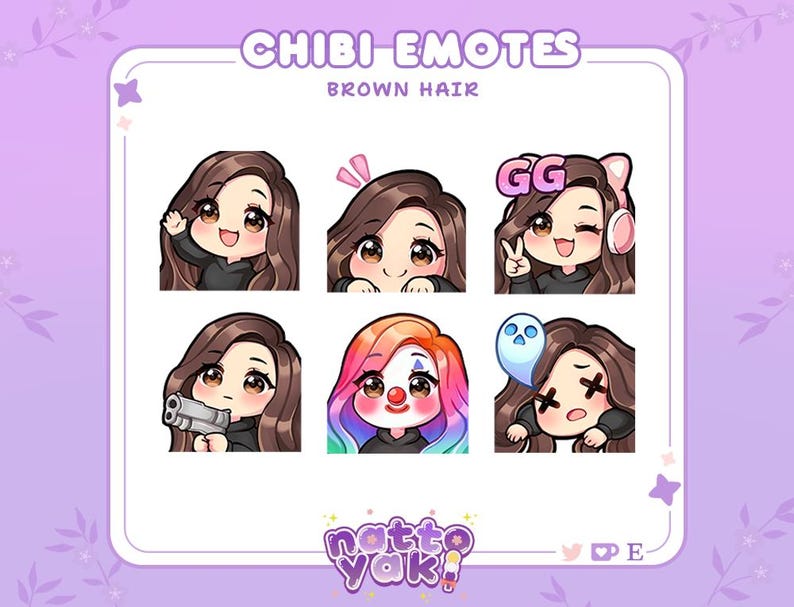 Chibi Girl Twitch Emote Pack (set 3) | Cute Stream Emotes for Youtube ...