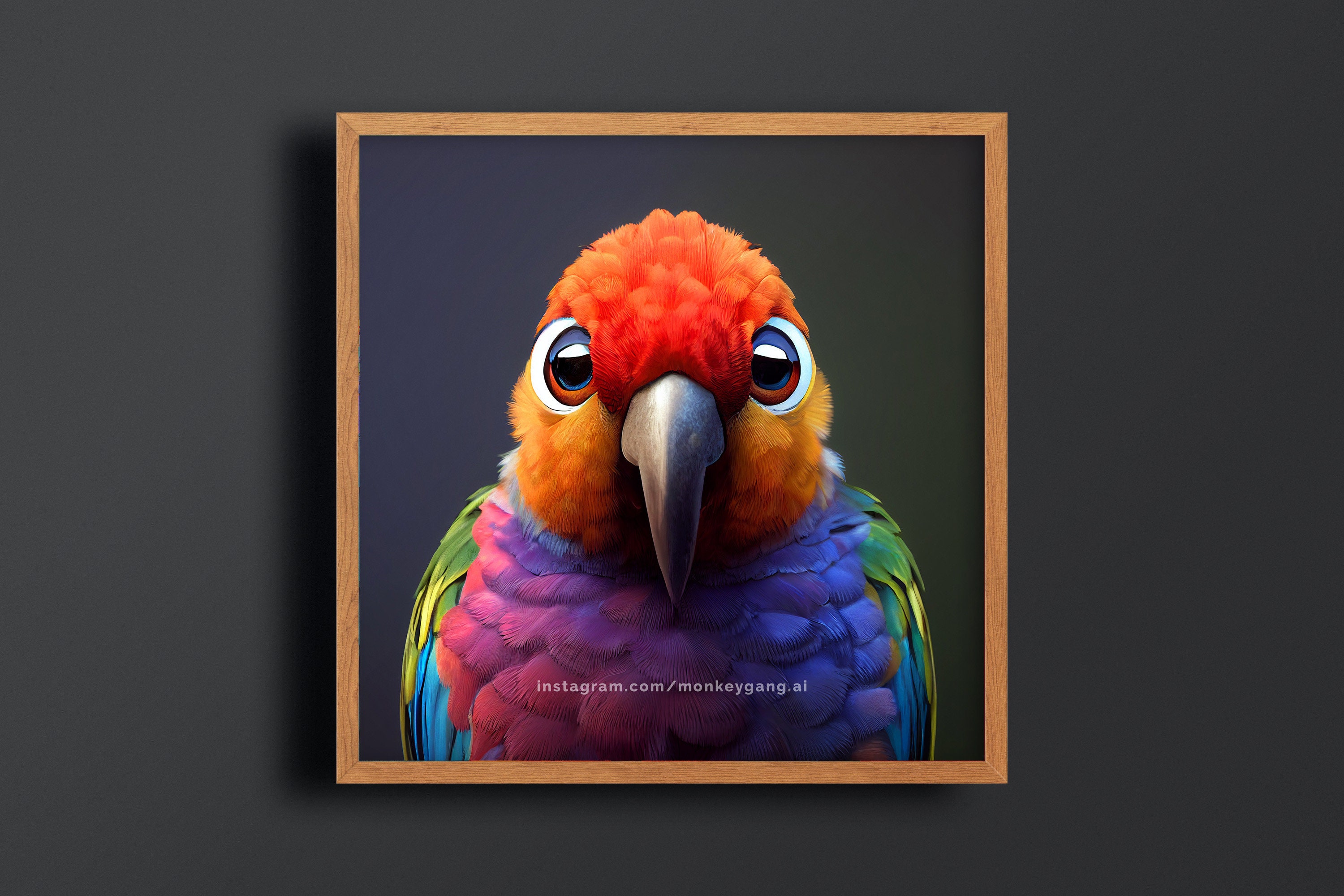 5 X Portraits of Parrots AI ART Digital Art Painting - Etsy