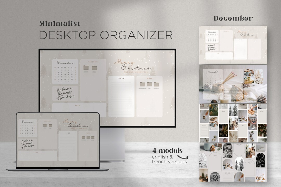 Desktop Organizer Wallpaper December 2022 - Etsy