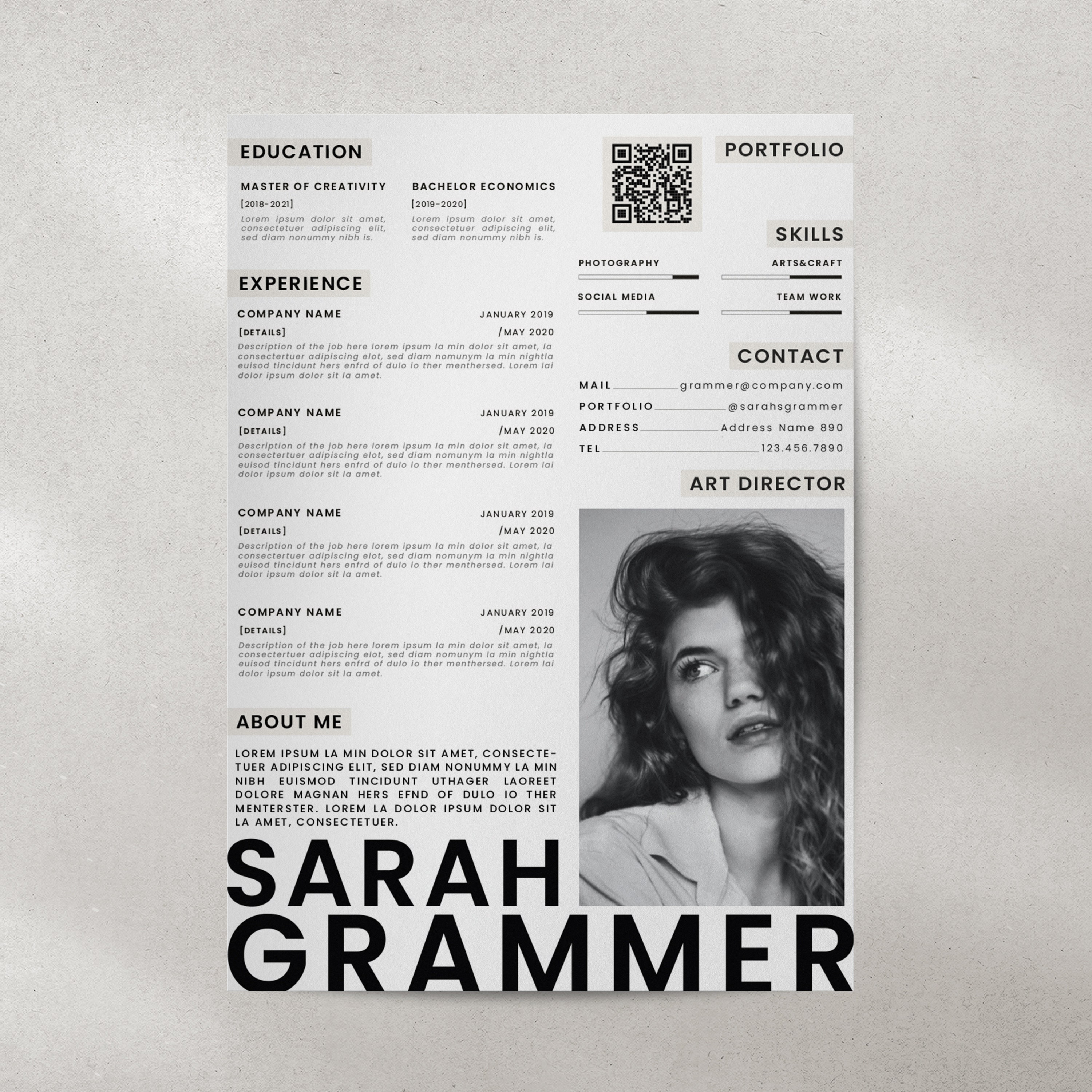 Resume Template, Cv Design Canva and Illustrator, Best Cv Resume Layout ...