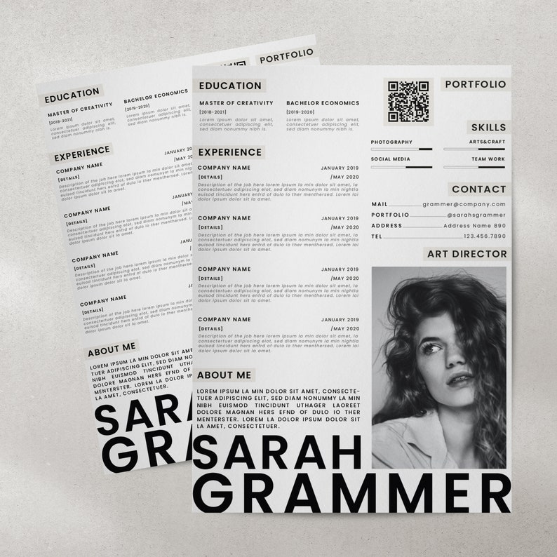 Resume Template, Cv Design Canva and Illustrator, Best Cv Resume Layout ...