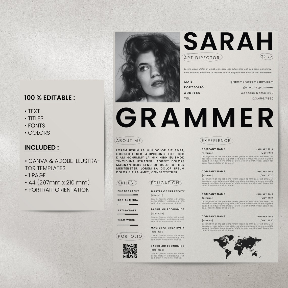 Resume Template, Cv Design Canva and Illustrator, Best Cv Resume Layout ...