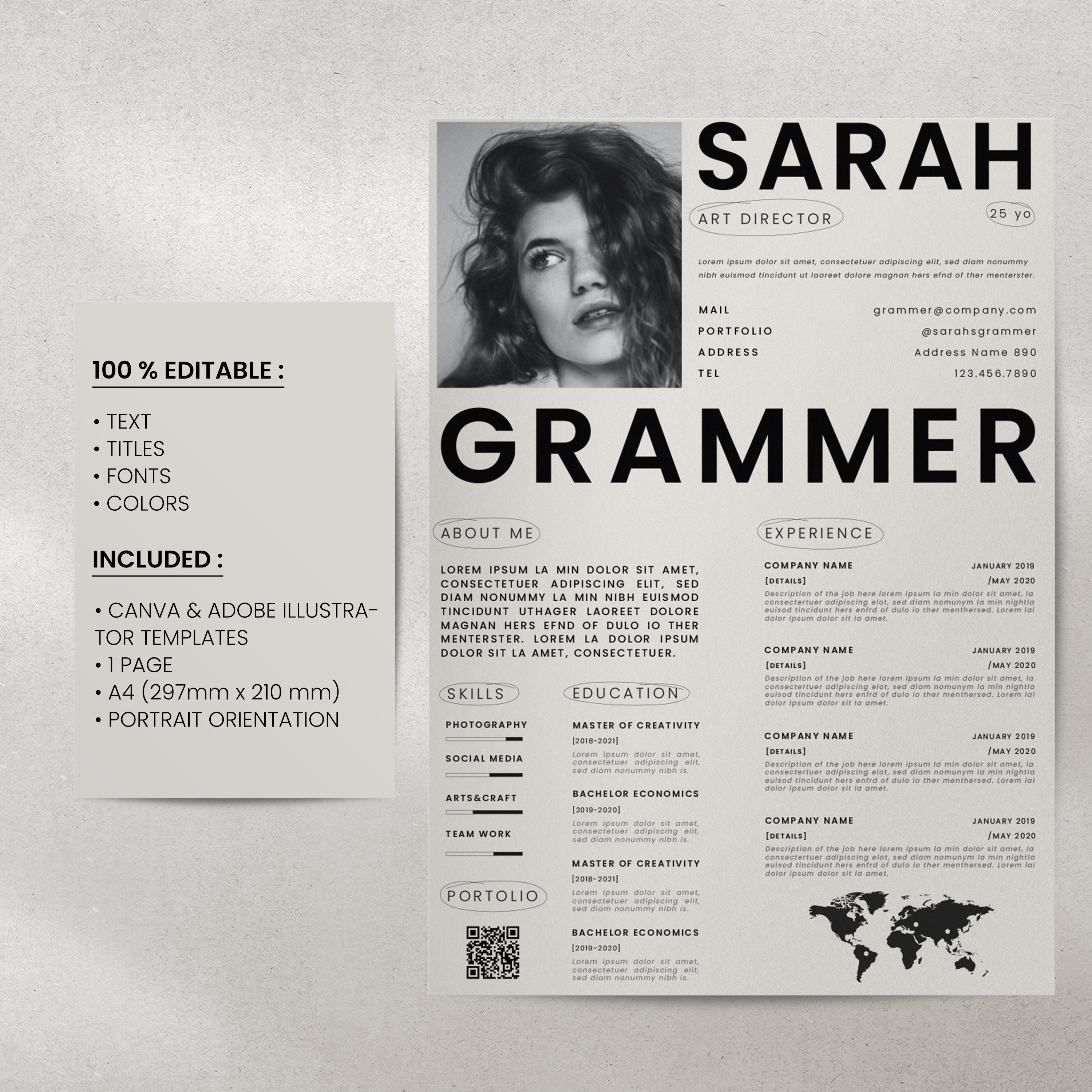 Resume Template, Cv Design Canva and Illustrator, Best Cv Resume Layout ...