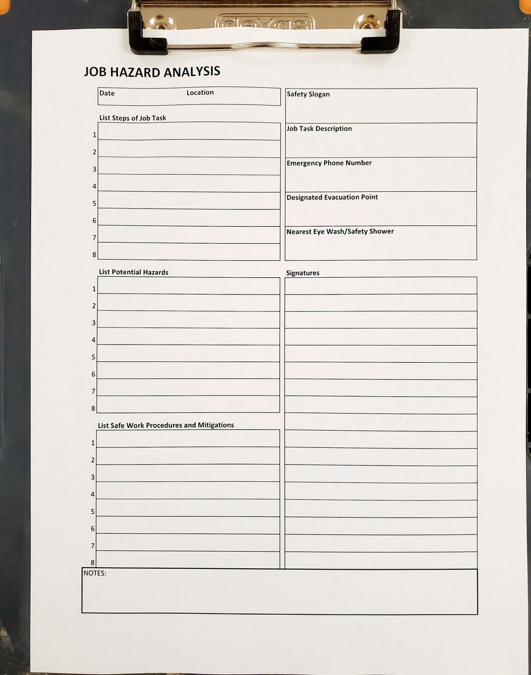 Job Hazard Analysis JHA Daily Safety Planner Start Your Day Safely ...