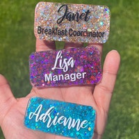 Bling Framed Name Tags – Gemstone Name Tags – Rhinestone Border Name ...