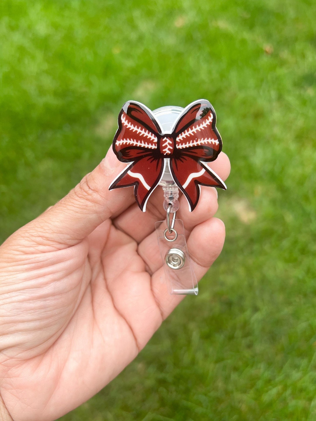 Football Bow Badge Reel|nurse Badge Reel| Medical Badge Reel| Custom ...