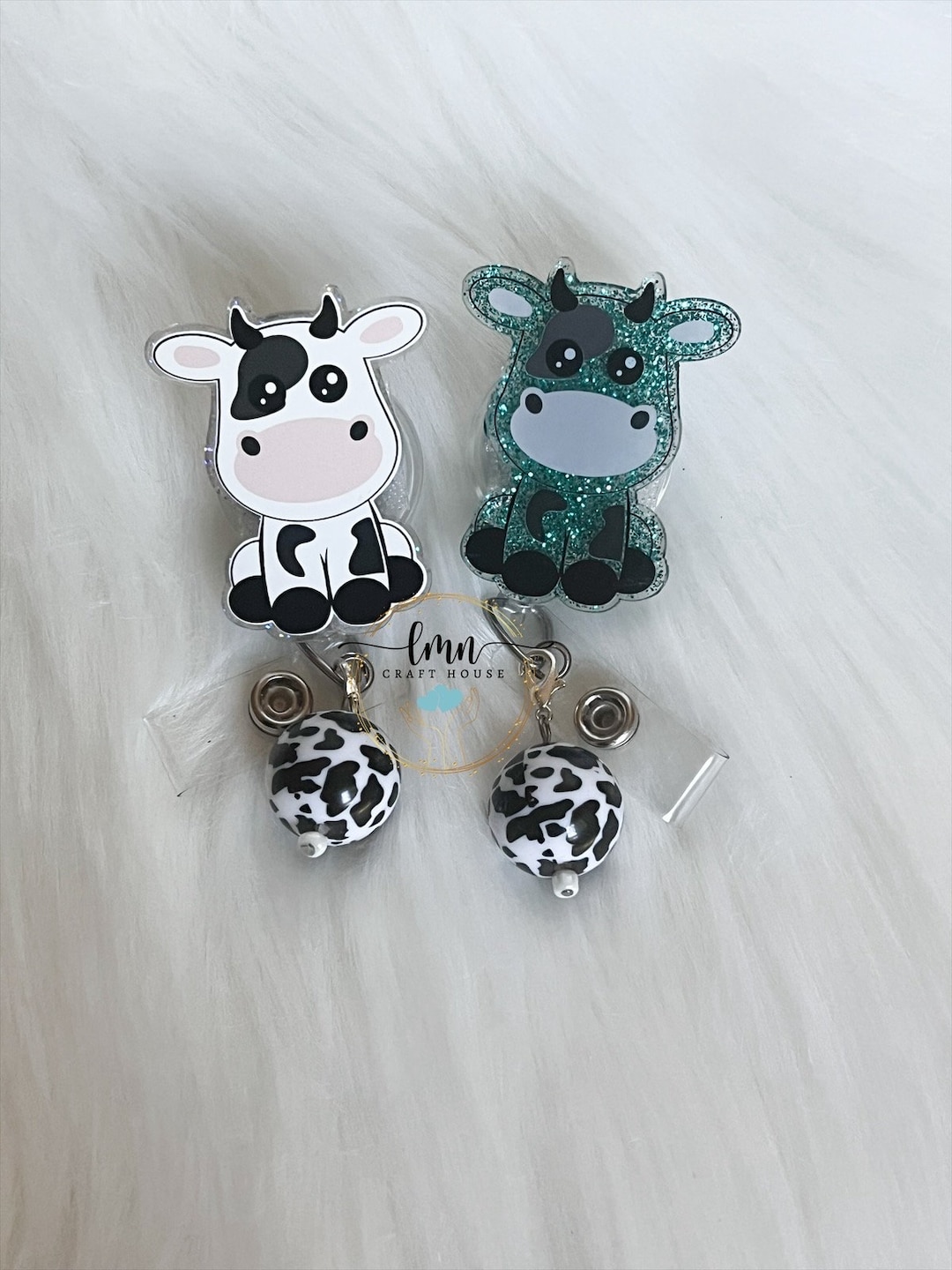 Baby Cow Badge Reel|sitting Cow Badge Reel|farmer Badge Reel|cute Badge ...