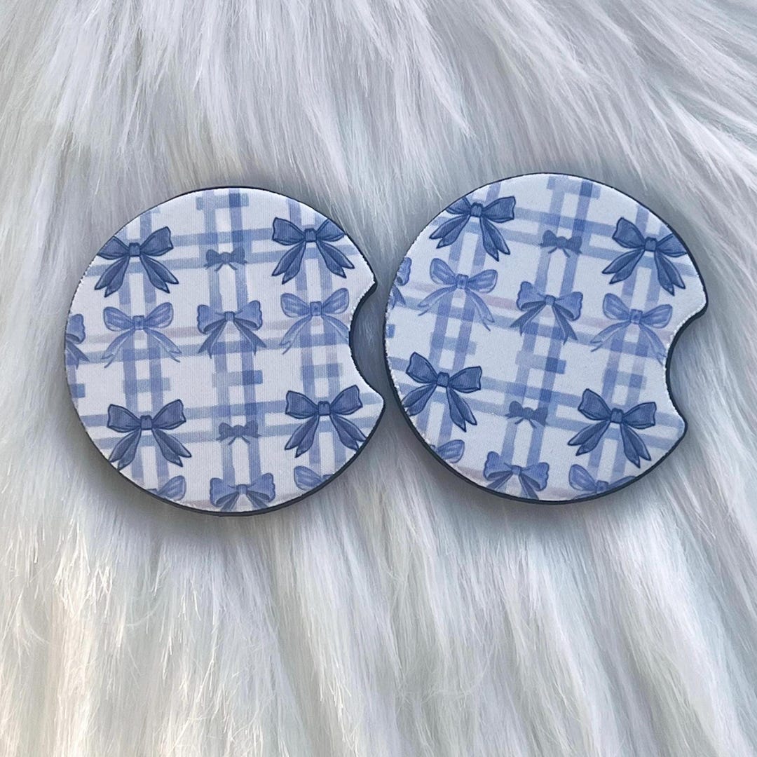 Blue Coquette Bow Car Coaster|pink Car Coaster|car Coaster|girl Car ...