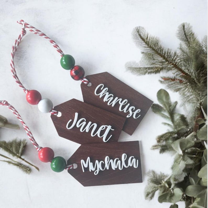 Stocking Personalized Tags|custom Christmas Tags|laser Cut 3D Name ...