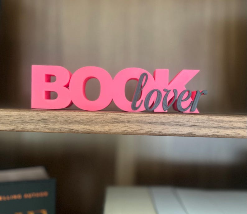 3D Printed Book Lover Shelf Sign| Bookish Decor for Bookshelf|reading ...