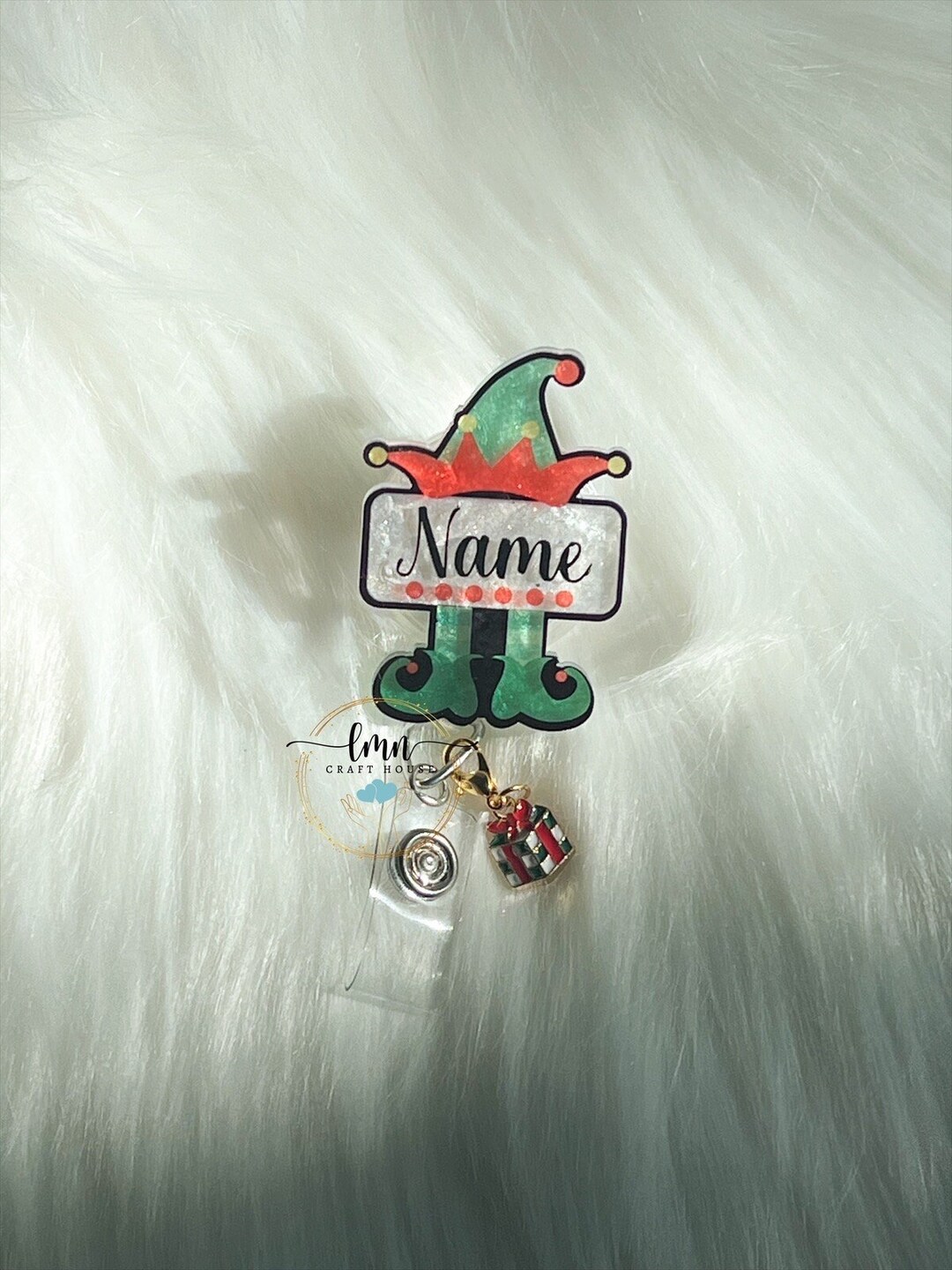 Christmas Elf Badge Reel|christmas Badge Reel|cute Badge Reel|custom ...