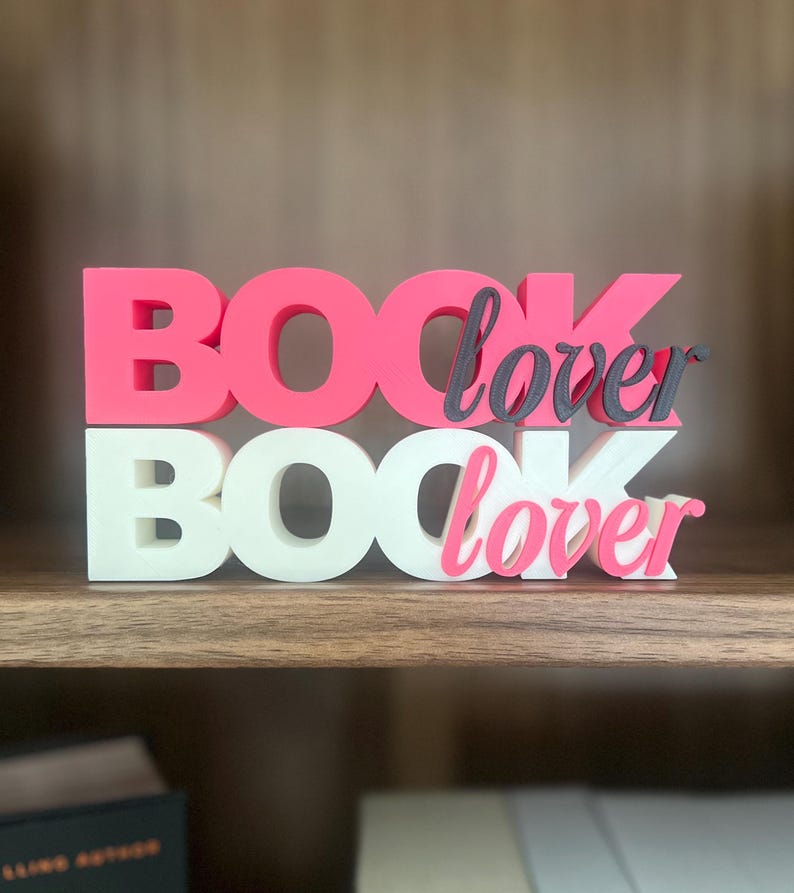 3D Printed Book Lover Shelf Sign| Bookish Decor for Bookshelf|reading ...
