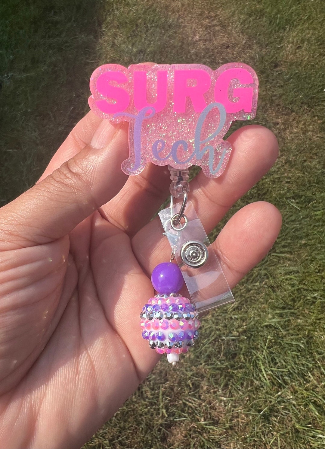 Surg Tech Badge Reel: Personalized Acrylic Design With Removable Beads ...