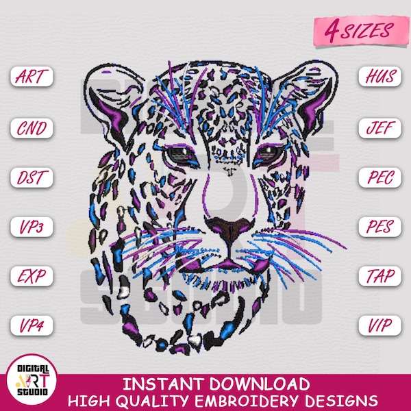 Leopard Embroidery Designs - Etsy