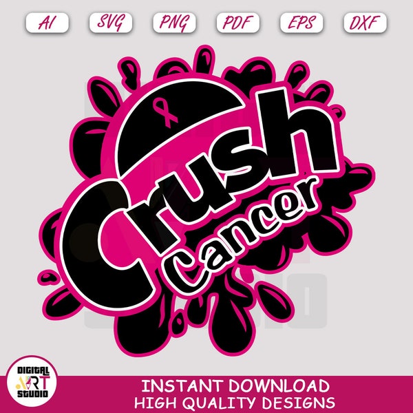 Crush Cancer Svg - Etsy