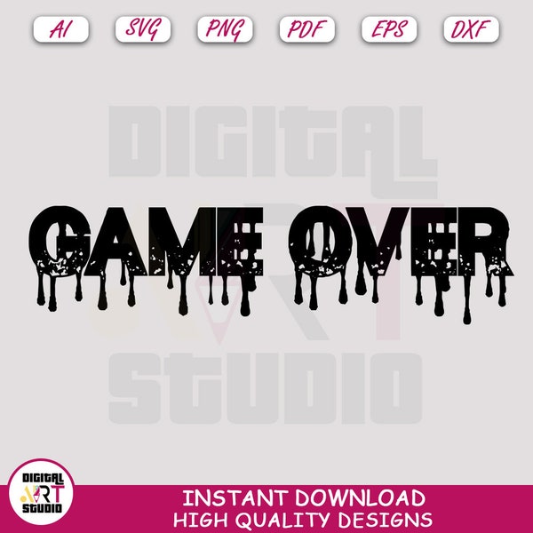 Game Over Svg - Etsy