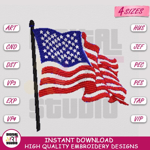 American Flag Embroidery - Etsy