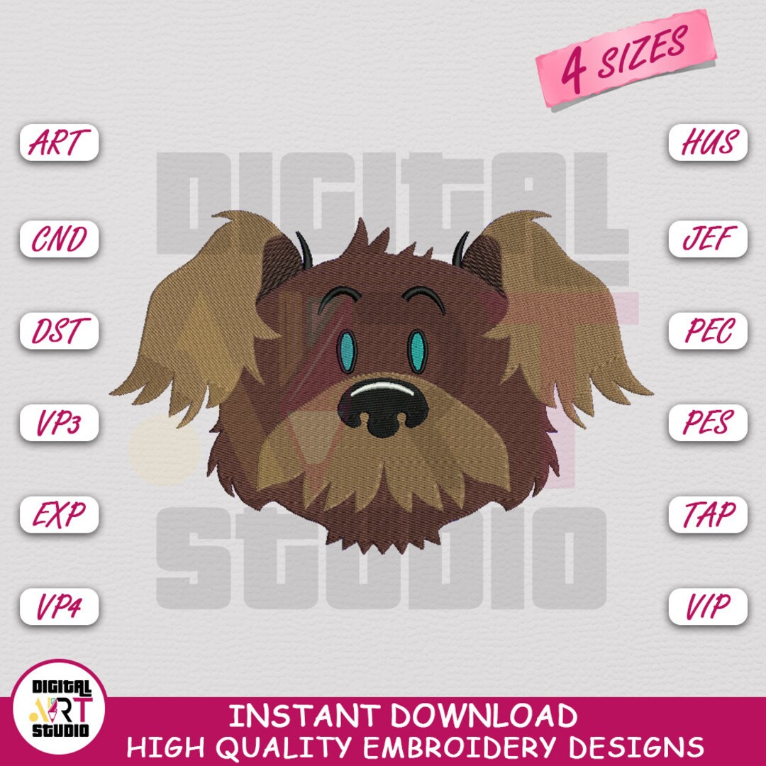 Cute Cartoon Dog Face Machine Embroidery Design Cute Dog Face ...