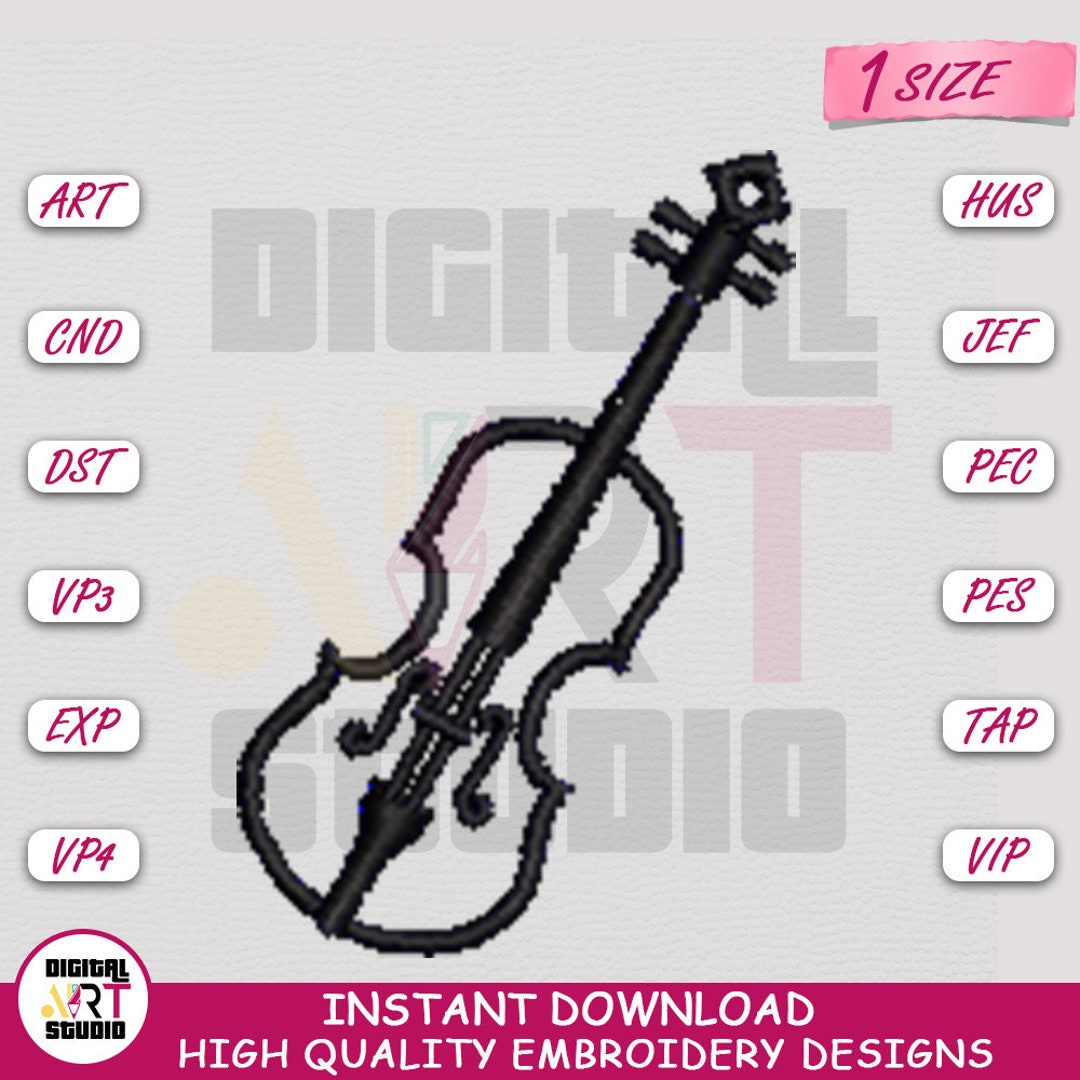 Guitar Outline Machine Embroidery Design Guitar Embroidery Digitizing ...