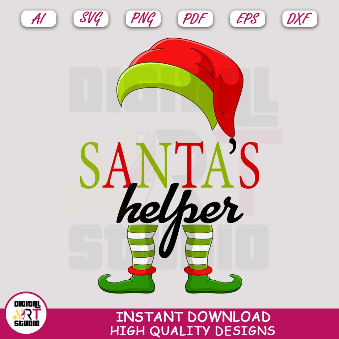 Santa's Helper Svg Santa Merry Christmas Cut File for - Etsy