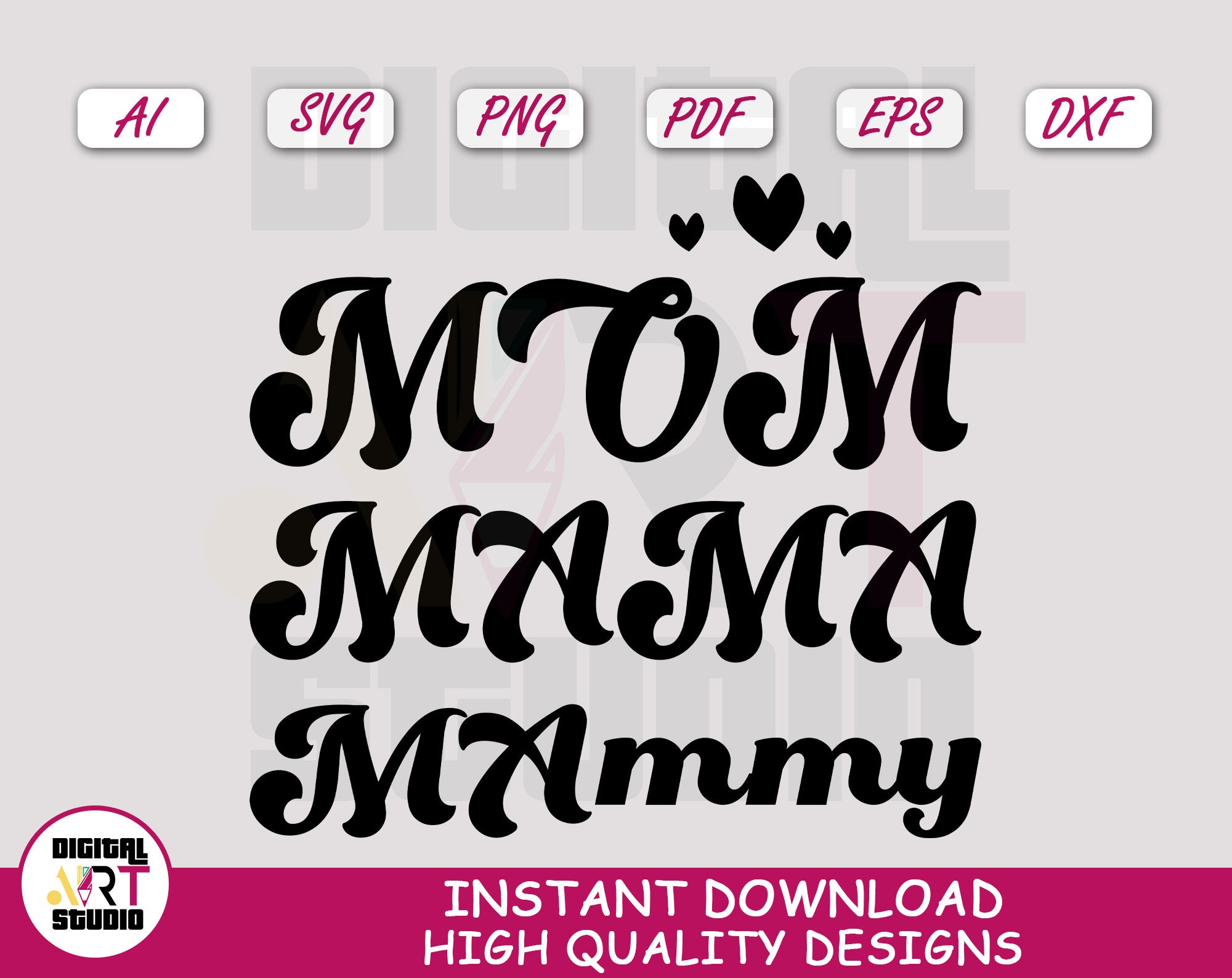 Mom Mama Mammy Svg Mom Mama Cut File for Cricut Mama Mammy - Etsy