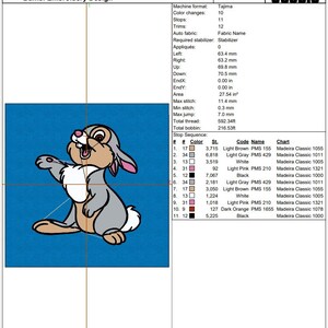 Cute Thumper Machine Embroidery Design Thumper Embroidery Digitizing Rabbit EMB 4 Hoop Sizes ...