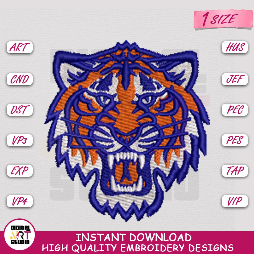 Tiger Face Machine Embroidery Design Tiger Face Embroidery Digitizing 1 ...
