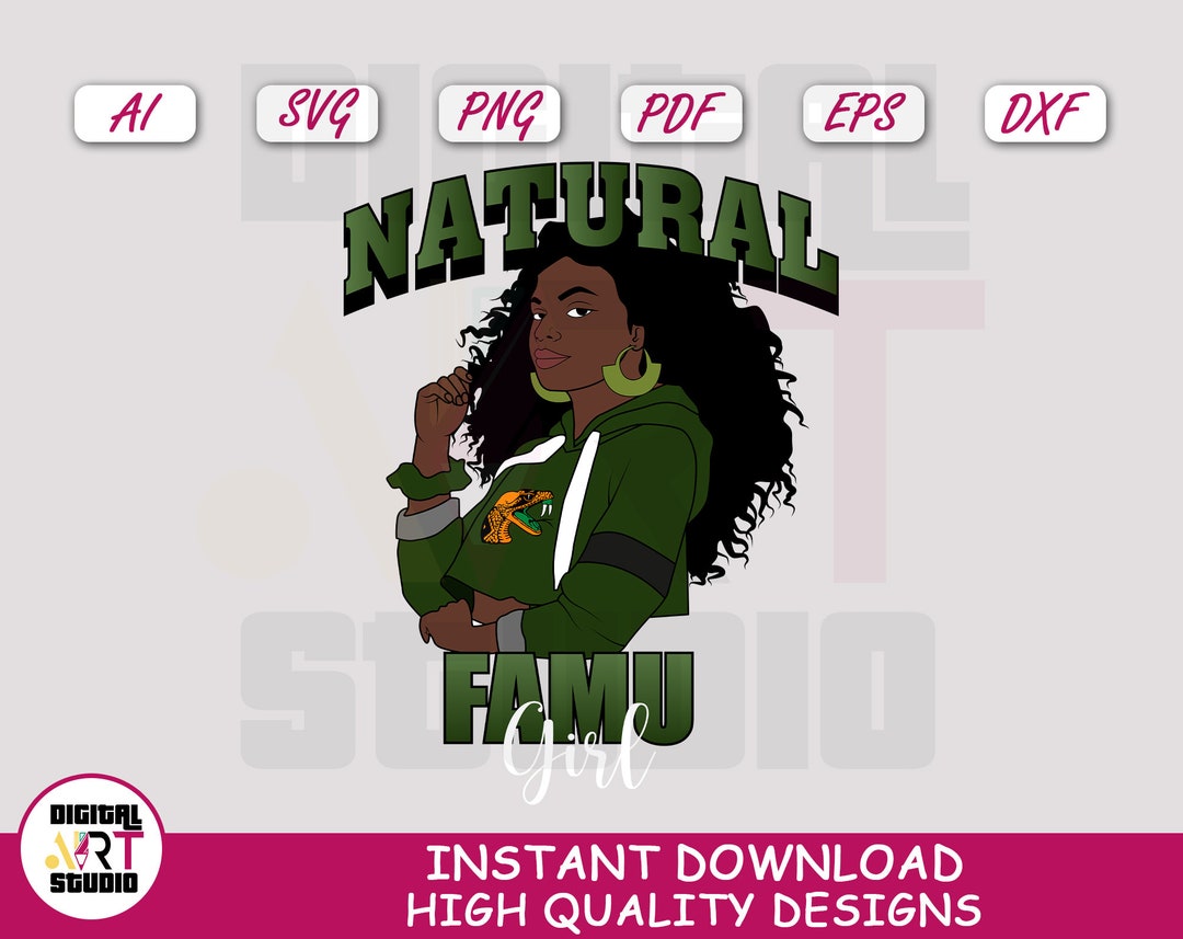 Natural Famu Girl Svg Cut File for Cricut Digital Image - Etsy