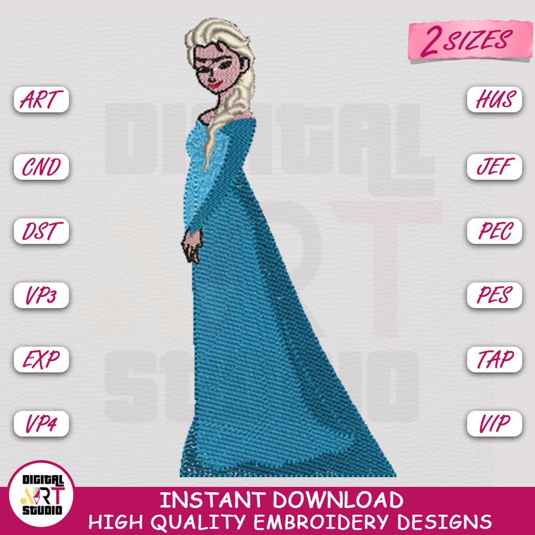 Princess Elsa Machine Embroidery Design Frozen Princess Elsa Embroidery ...