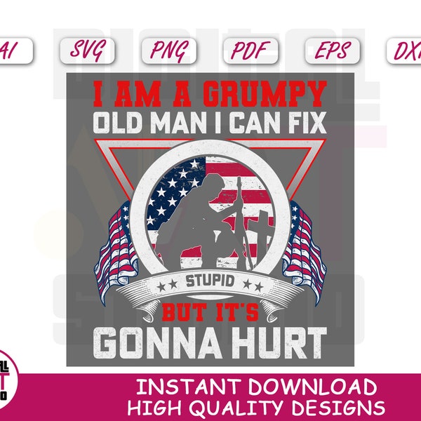 Grumpy Old Man Clipart - Etsy