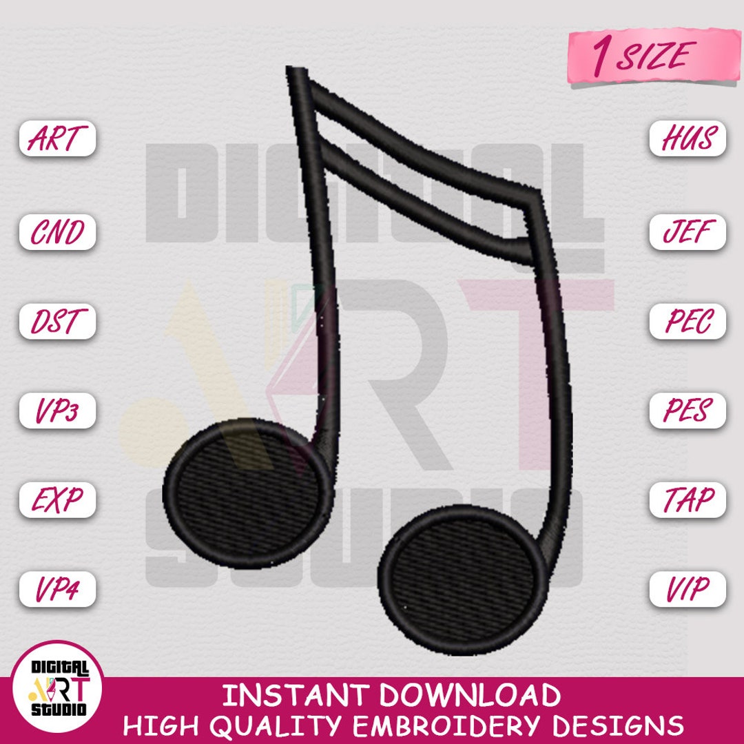 Music Symbol Machine Embroidery Design Music Symbol Embroidery ...