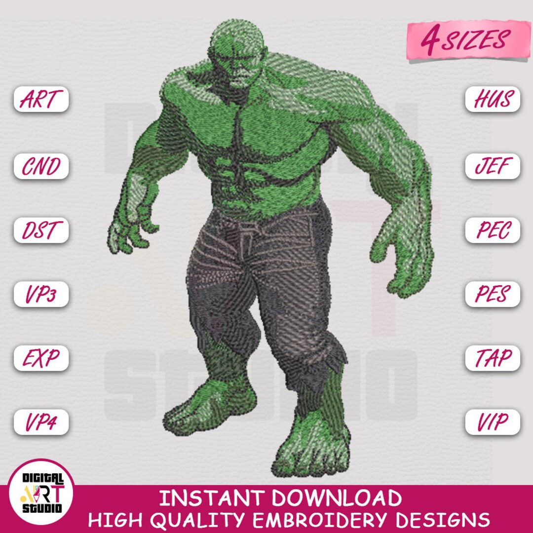 Marvel Hulk Machine Embroidery Design Hulk Embroidery Digitizing Hulk ...
