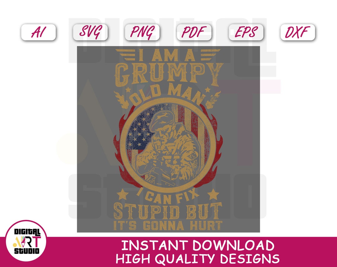 Crumpy Old Man Svg Cut File for Cricut Digital Image - Etsy