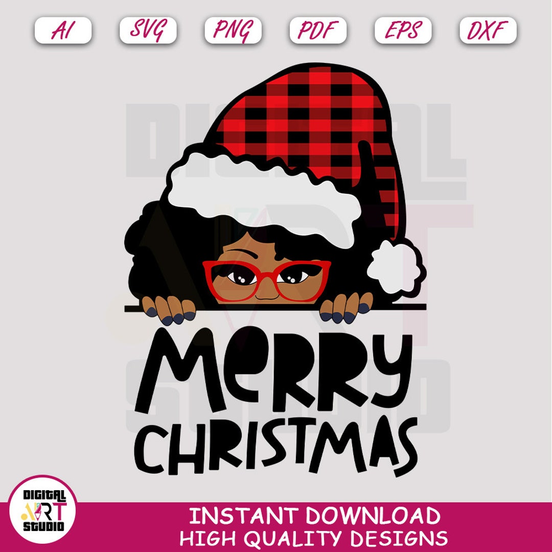 Merry Christmas Girl Svg Cut File for Cricut Digital Image - Etsy