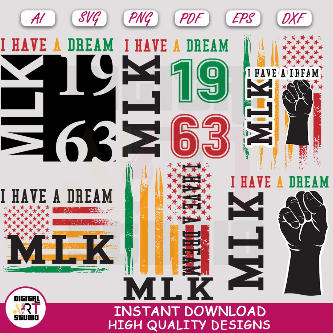 I Have a Dream Svg Bundle, MLK Svg Bundle, MLK Cut File for Cricut, Mlk ...
